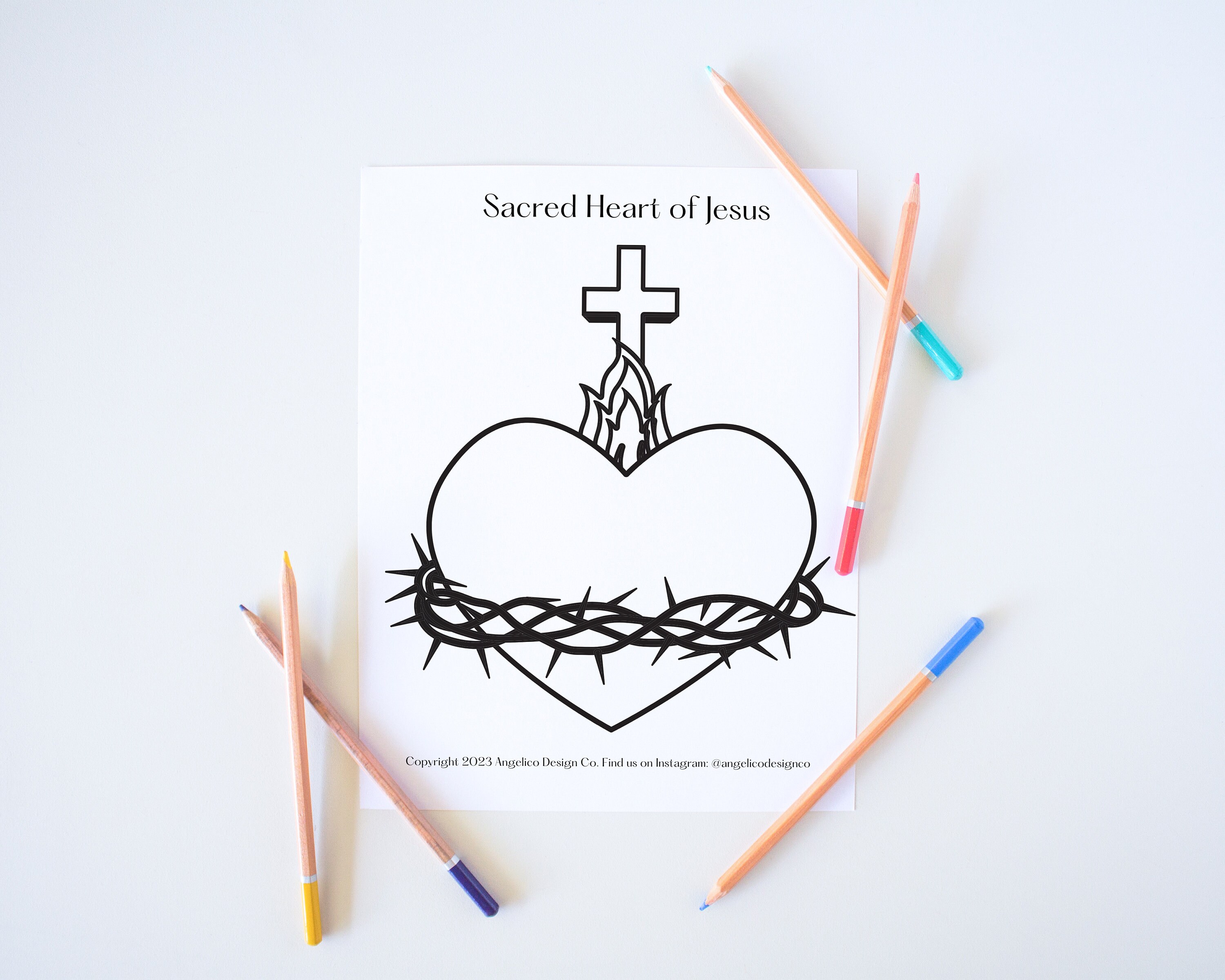 Sacred Heart of Jesus Coloring Pages Sacred Heart Coloring Worksheets ...