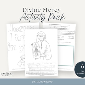 Divine Mercy Activity Pack DIGITAL DOWNLOAD (st. Faustina Coloring ...
