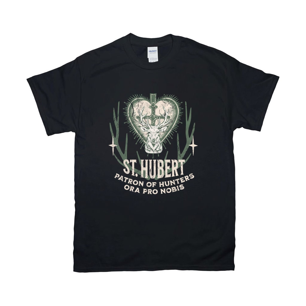 Patron of Hunters St. Hubert Catholic Men's T-shirt Catholic Father's ...