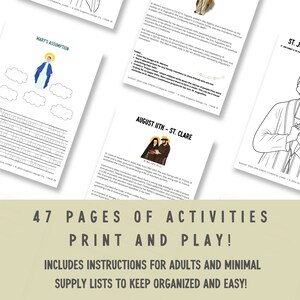 August Catholic Saint Day Activities, Catholic Homeschool Activity ...