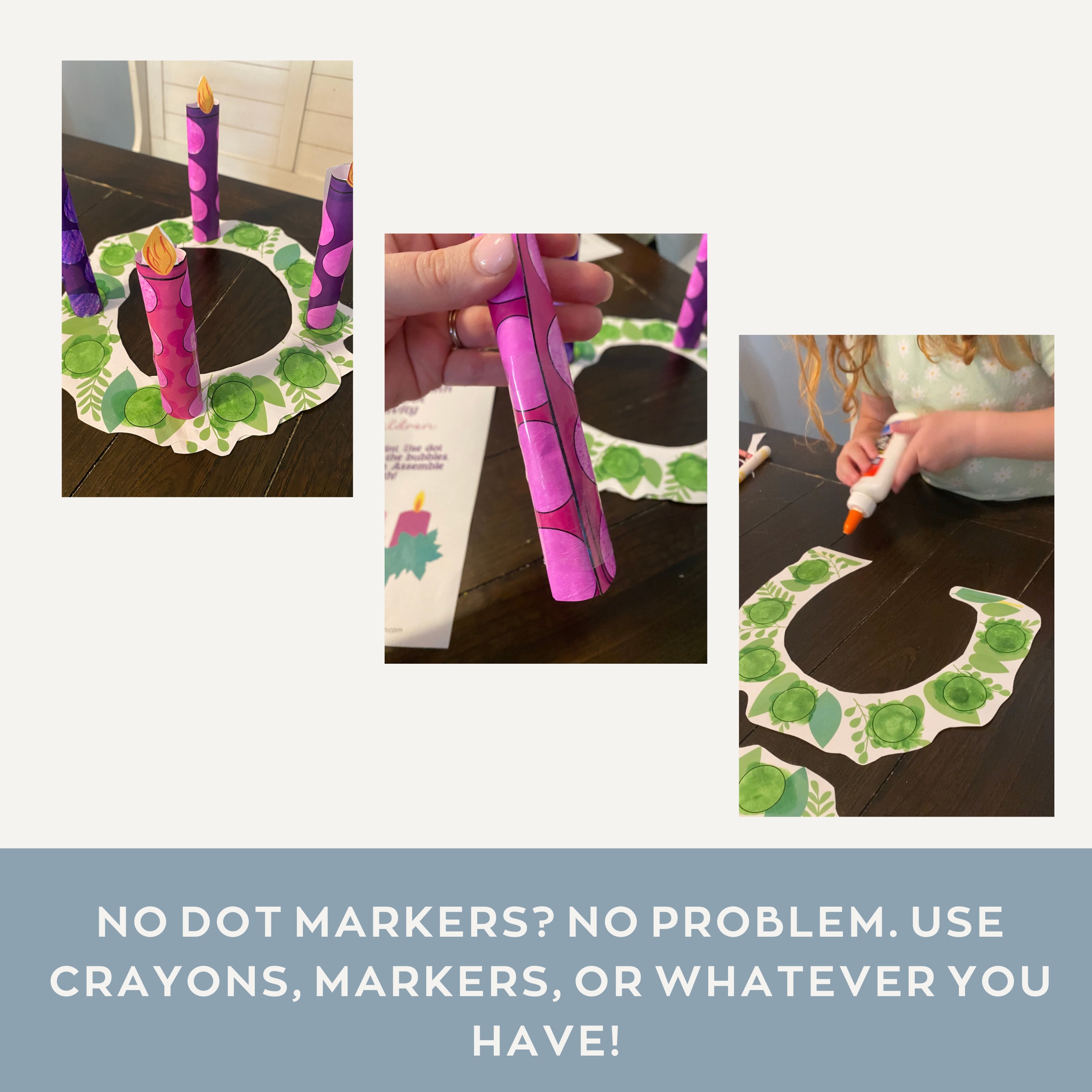 Advent Dot Marker Activity, Advent Wreath Craft, Catholic Advent Craft ...