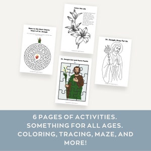 St. Joseph Coloring Pack Catholic Saint Joseph Coloring Pages Catholic ...