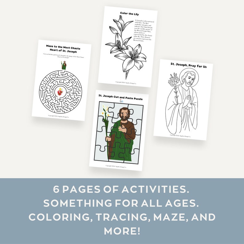 St. Joseph Coloring Pack Catholic Saint Joseph Coloring Pages Catholic ...