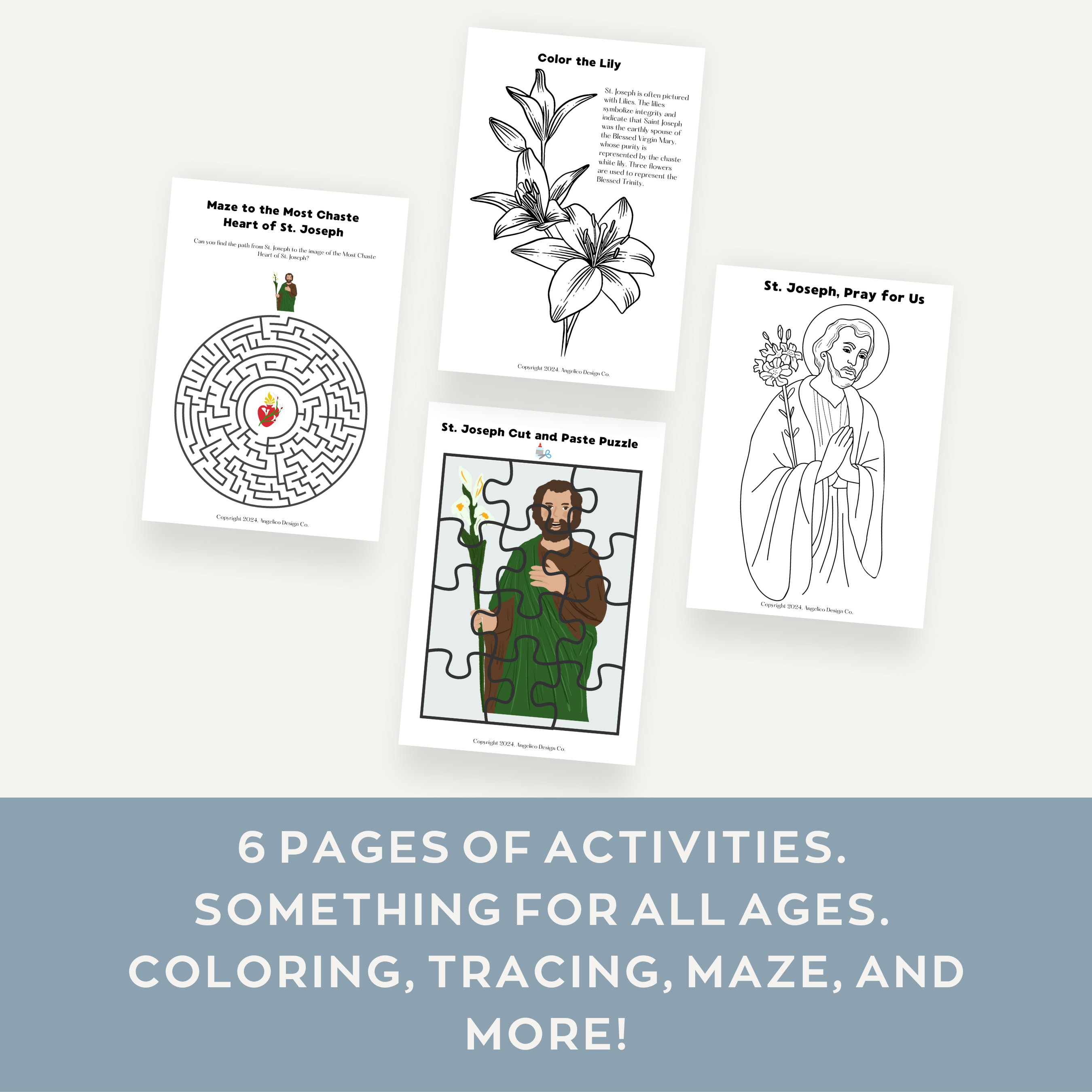 St. Joseph Coloring Pack Catholic Saint Joseph Coloring Pages Catholic ...