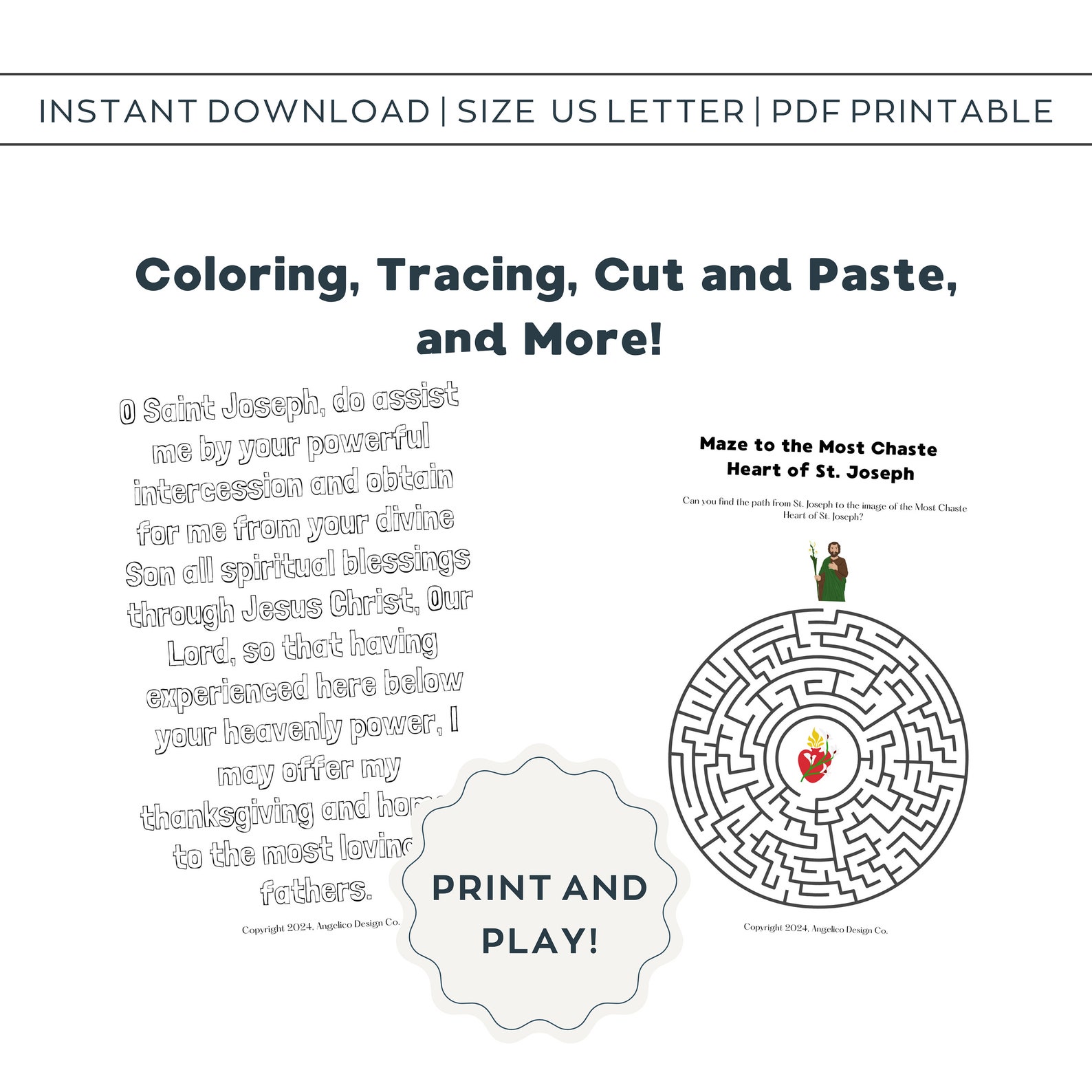 St. Joseph Coloring Pack Catholic Saint Joseph Coloring Pages Catholic ...