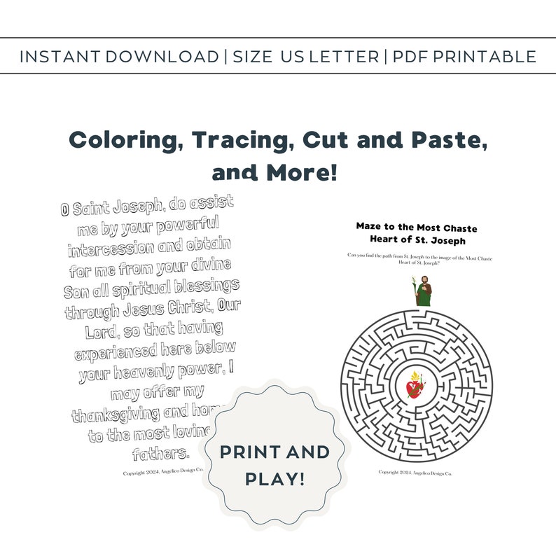 St. Joseph Coloring Pack Catholic Saint Joseph Coloring Pages Catholic ...