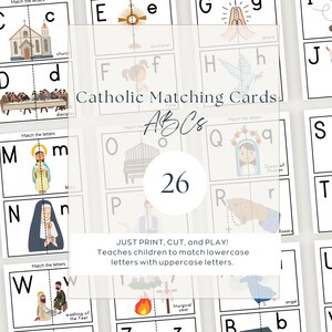Catholic Preschool Letter Matching Cards Kindergarten Letter Match ...