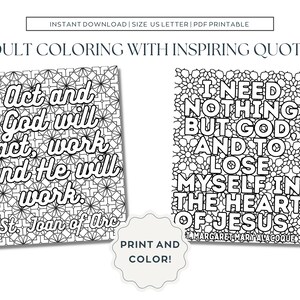 Catholic Adult Coloring Pages Catholic Women's Saint Quote Coloring ...