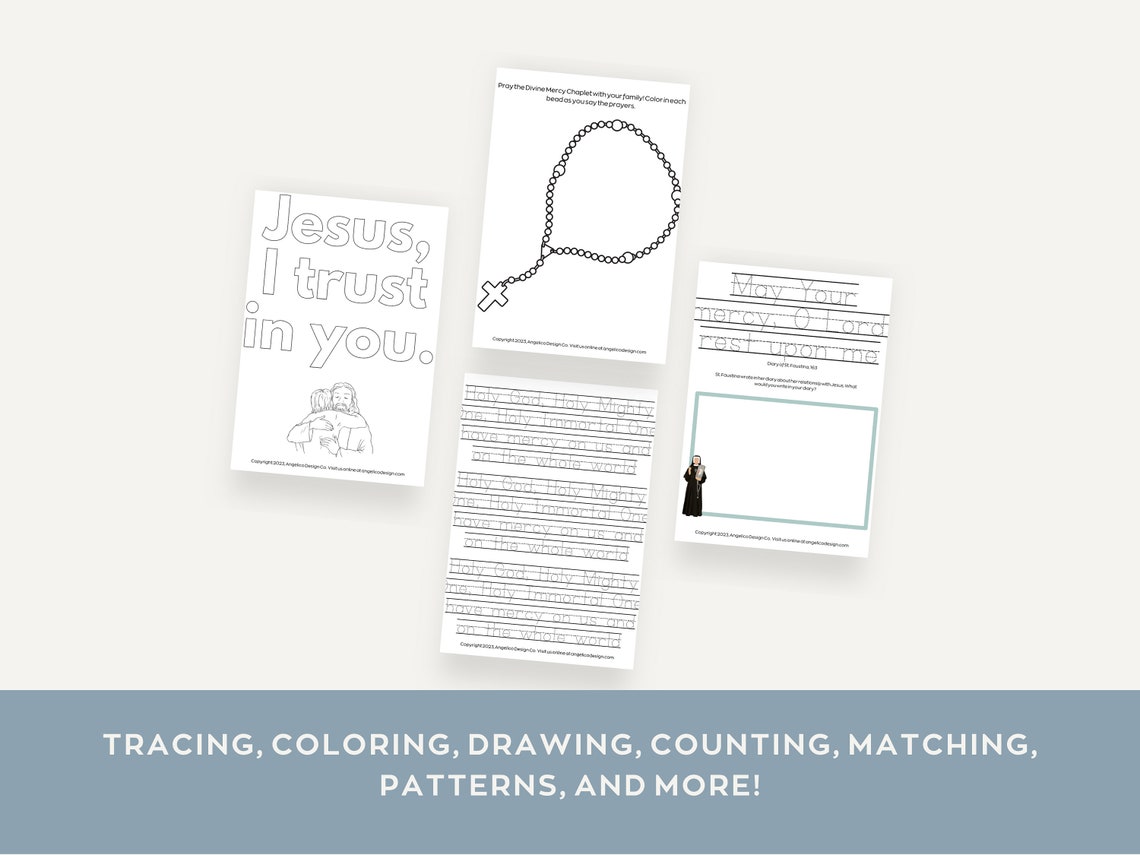 Divine Mercy Activity Pack DIGITAL DOWNLOAD st. Faustina - Etsy