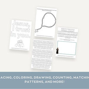 Divine Mercy Activity Pack DIGITAL DOWNLOAD (st. Faustina Coloring ...