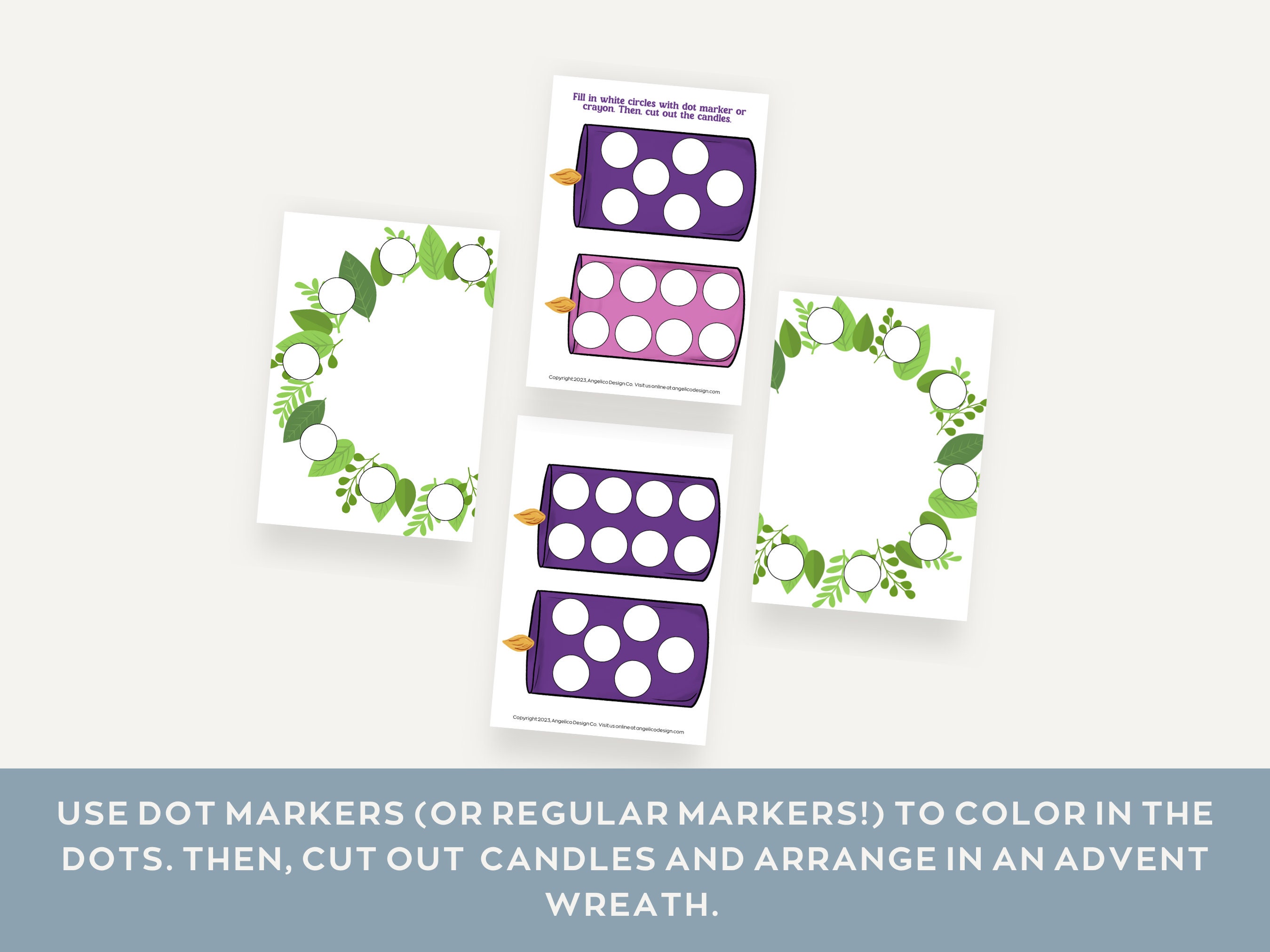 Advent Dot Marker Activity, Advent Wreath Craft, Catholic Advent Craft ...