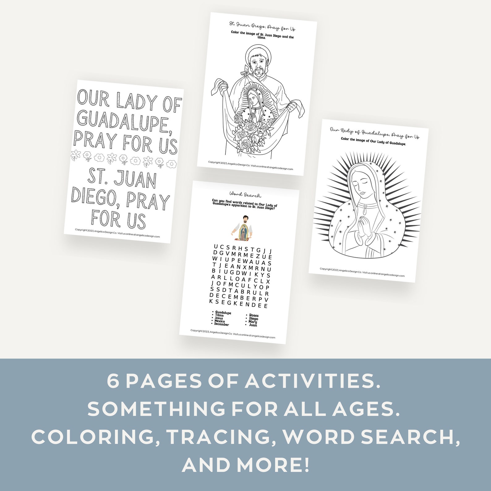 Our Lady of Guadalupe Activity Pack, Catholic Toddler Catholic ...