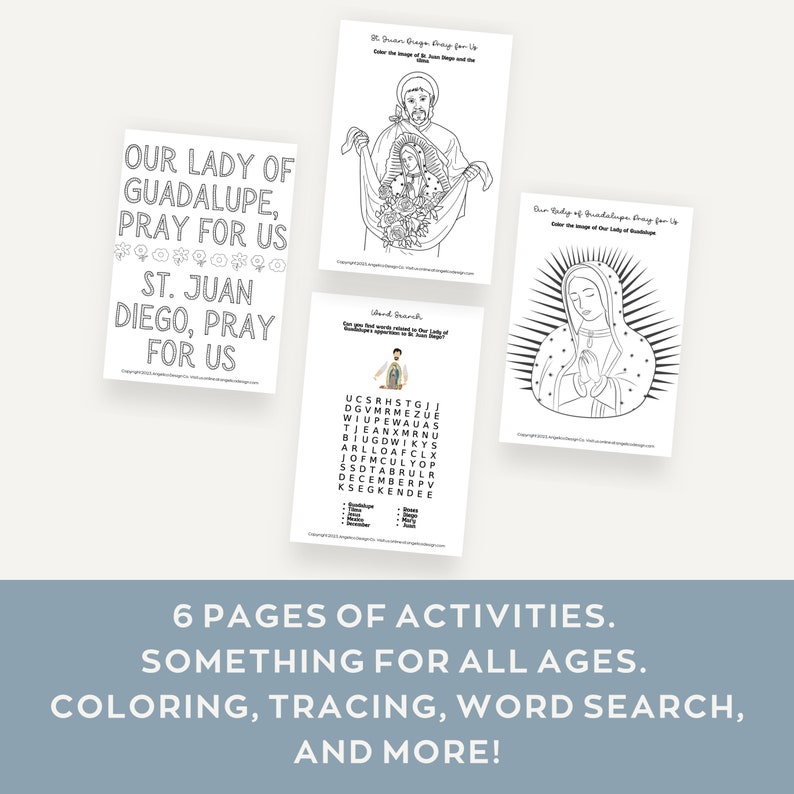 Our Lady of Guadalupe Activity Pack, Catholic Toddler Catholic ...