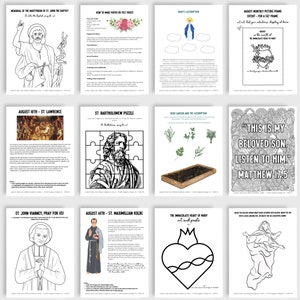 August Catholic Saint Day Activities, Catholic Homeschool Activity ...
