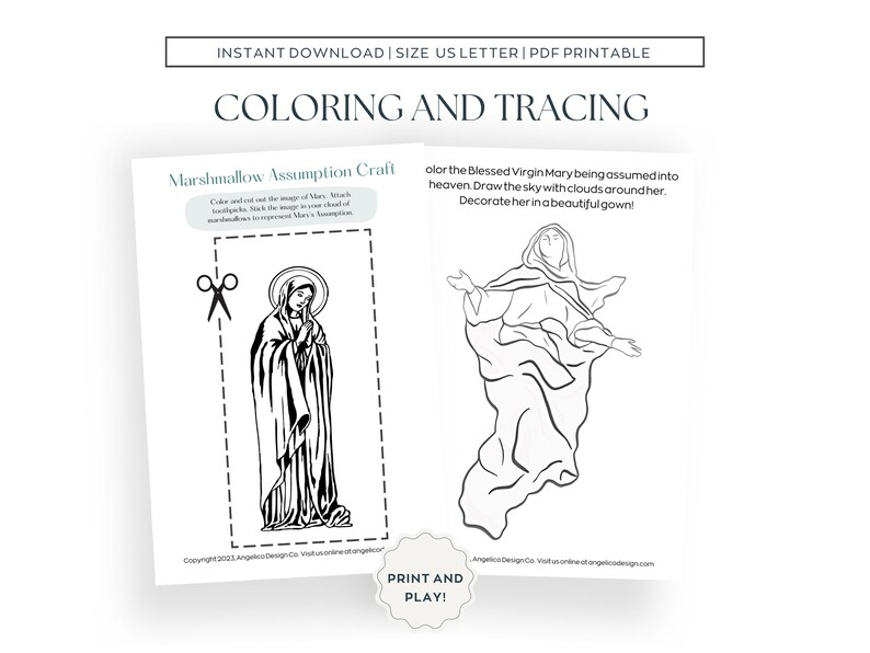Assumption of Mary Activity Pack, Catholic Kids Activity Assumption ...