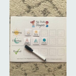 Kids Daily Prayers Chart Catholic Kids Prayer Printable Daily Prayer ...