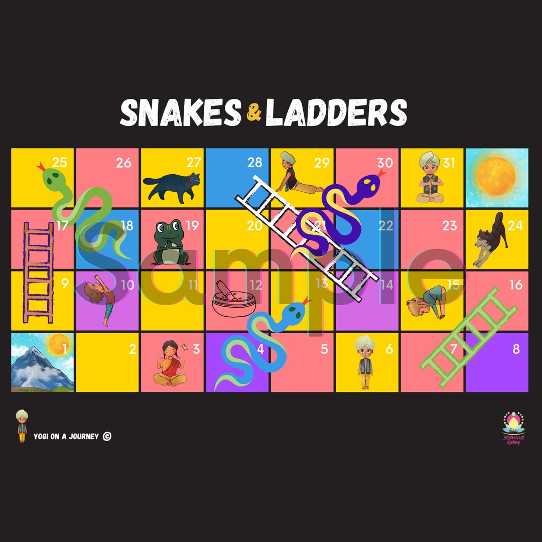 Snakes & Ladders Yoga Game digital Print - Etsy