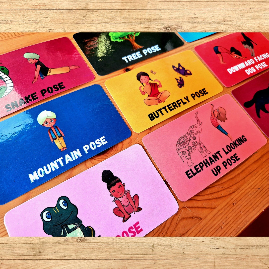 Yoga Bingo (digital Print) Kids Yoga Cards, Yoga Flashcards, Kids ...