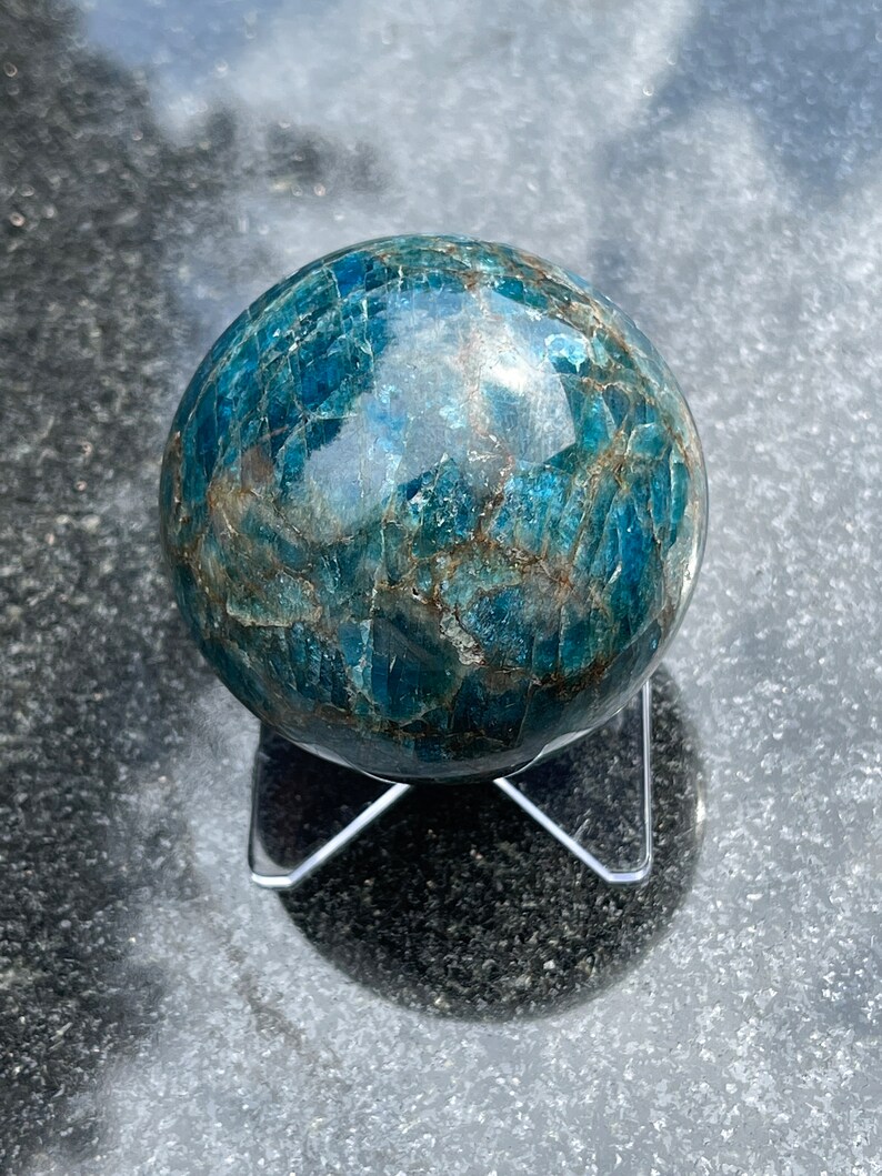 Ocean Blue Apatite Sphere - Etsy