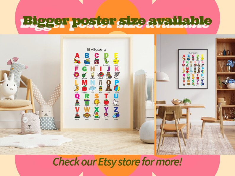 Spanish Alphabet Posters for Kids - Vibrant Educational Classroom Decor ...