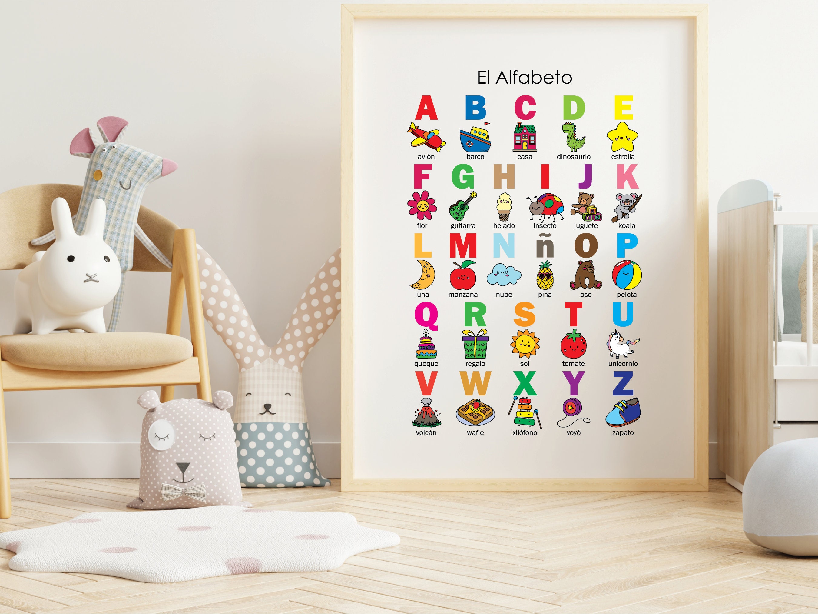 Spanish Alphabet ABC Printable - Instant Download Wall Art for Kids ...