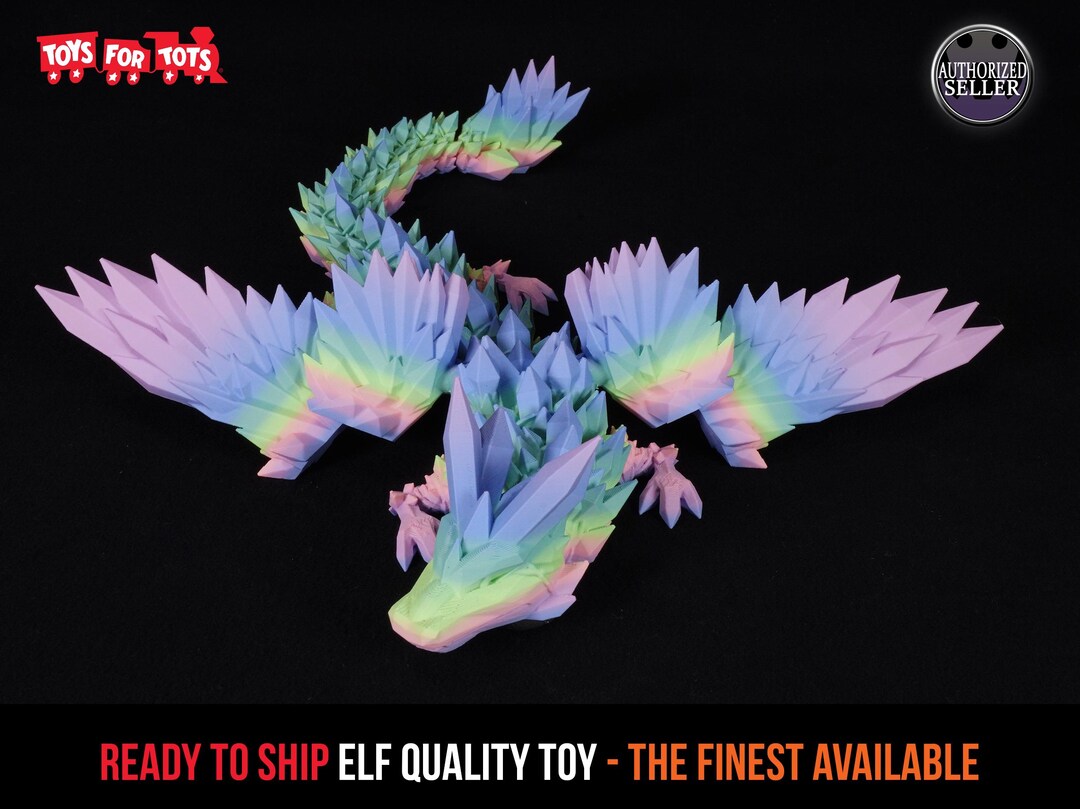 Crystal Wing Dragon Fidget Stress Relief Articulating Toy - Mythical ...