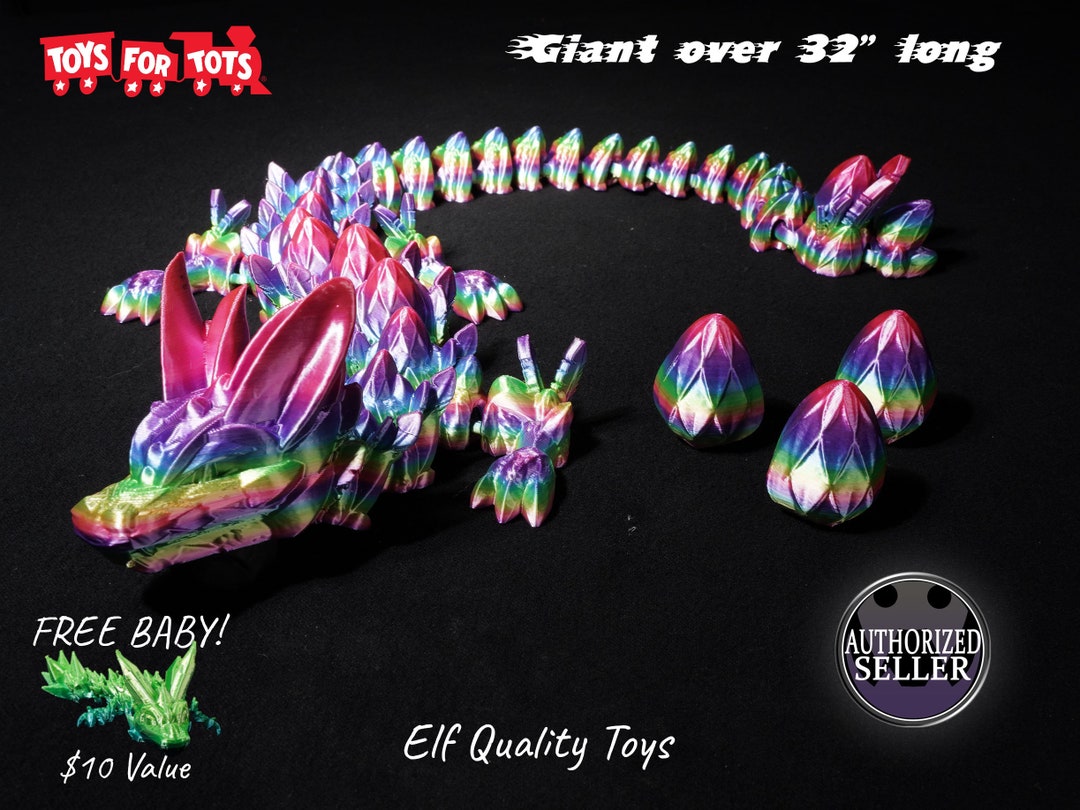 Bunny Rabbit Dragon Articulating Fidget Toy WITH 3 Micro Eggs - Great ...
