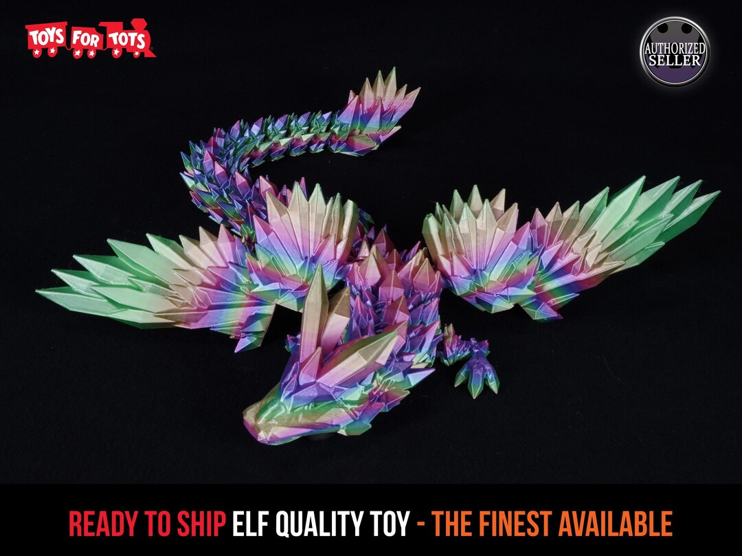 Crystal Wing Dragon Fidget Stress Relief Articulating Toy - Mythical ...