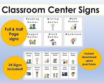 CENTER SIGNS for Pre-k and Kindergarten Daycare Center Digital Download ...