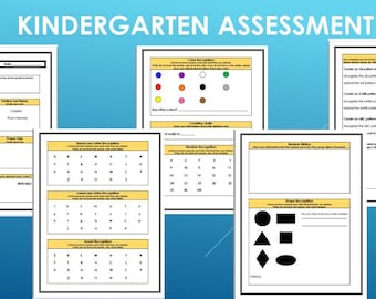 Kindergarten Assessment Worksheets Activity Homeschool Assessments - Etsy