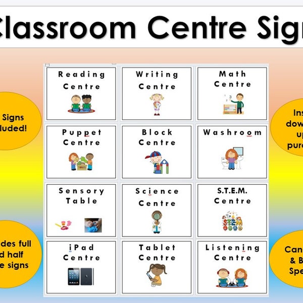 Printable Center Signs - Etsy