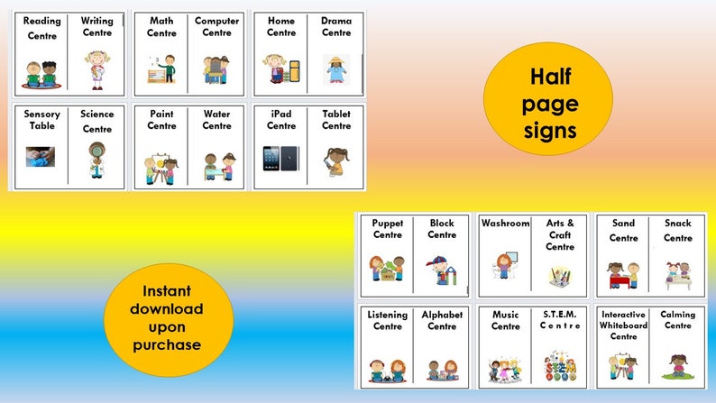 Printable Centre Signs for Kindergarten/daycare/pre-k With Canadian ...