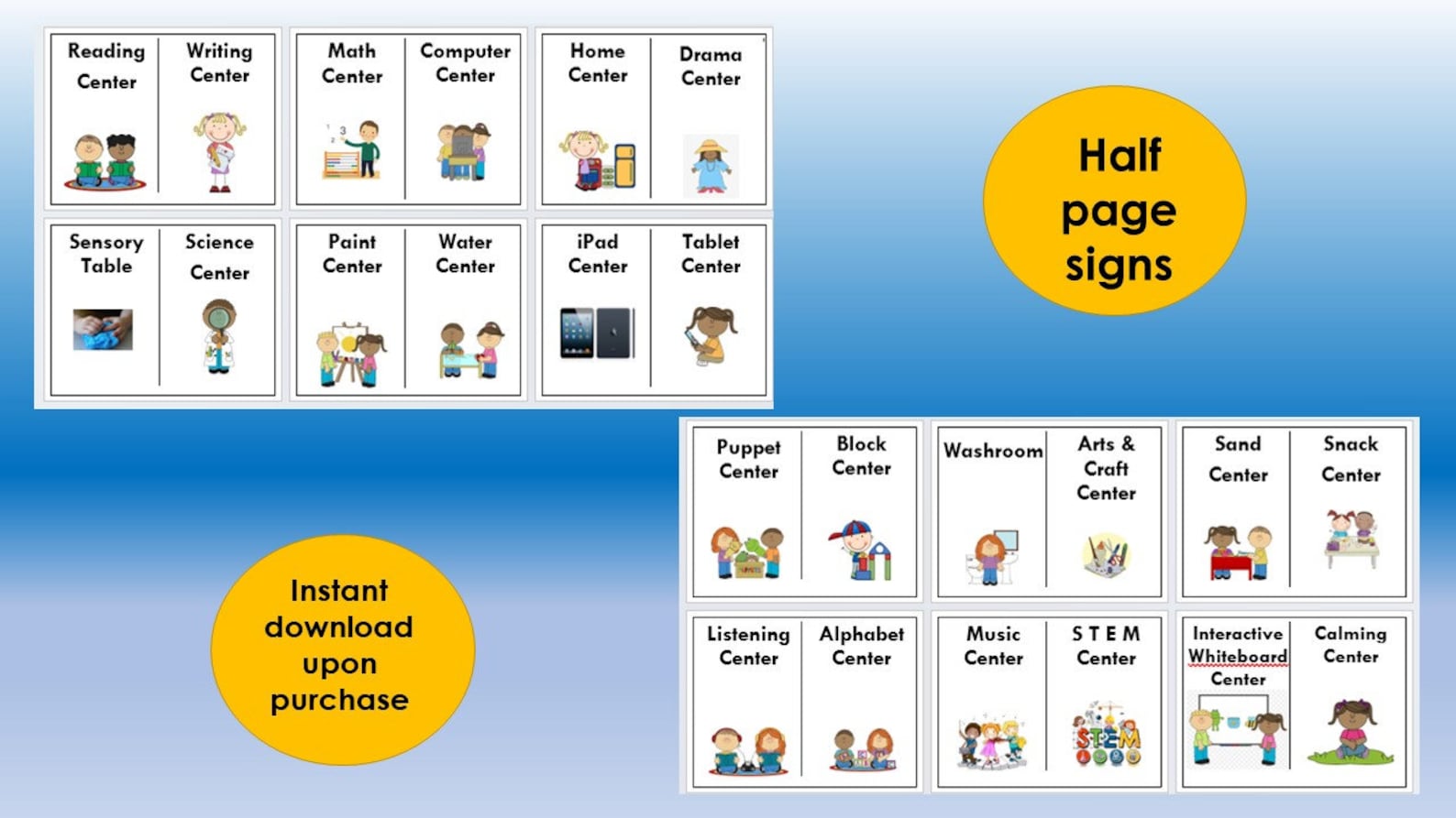 Printable Center Signs for Kindergarten/daycare/pre-k - Etsy