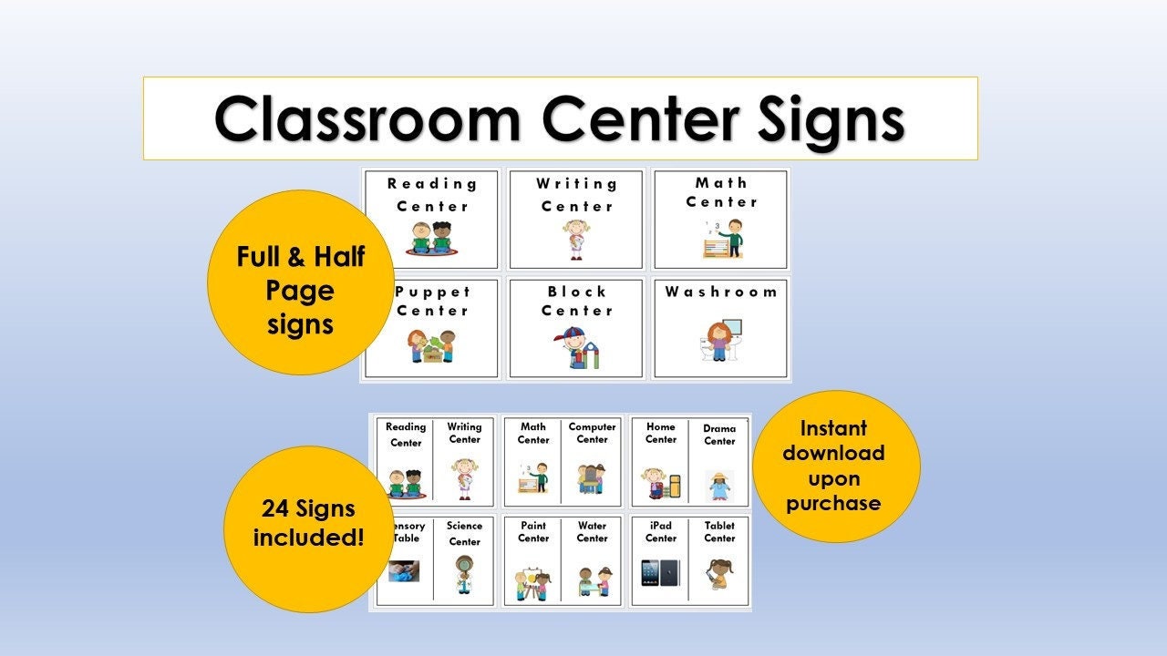 Printable Center Signs for Kindergarten/daycare/pre-k - Etsy
