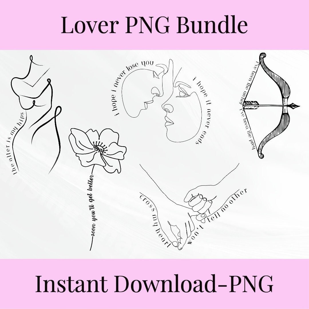 Taylor Swift Lover PNG Bundle- 5 PNG Files- Instant Download - Etsy