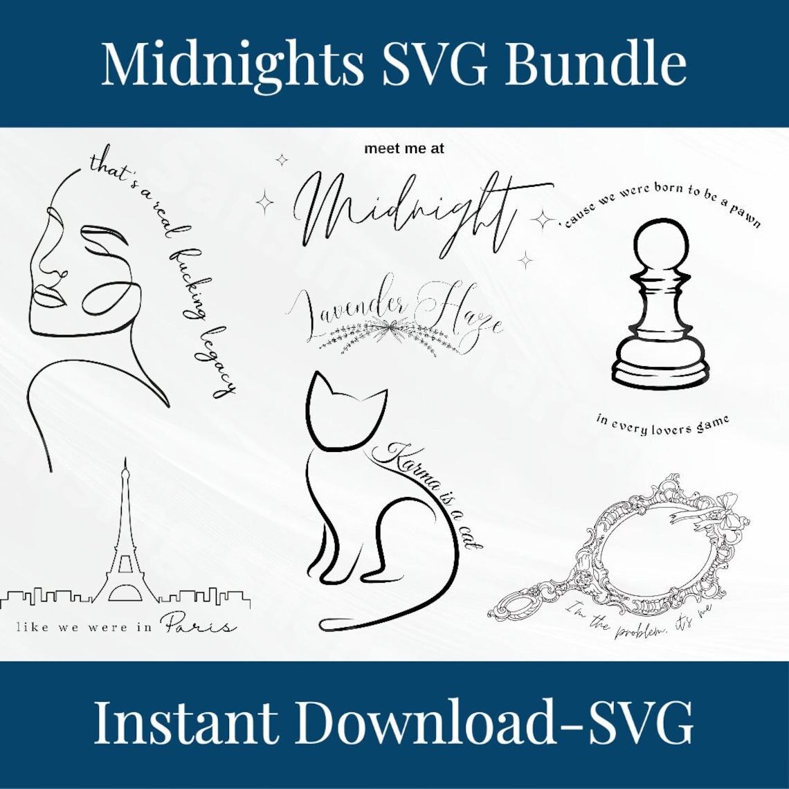 Taylor Swift Midnights SVG Bundle- 7 SVG Files- Instant Download - Etsy