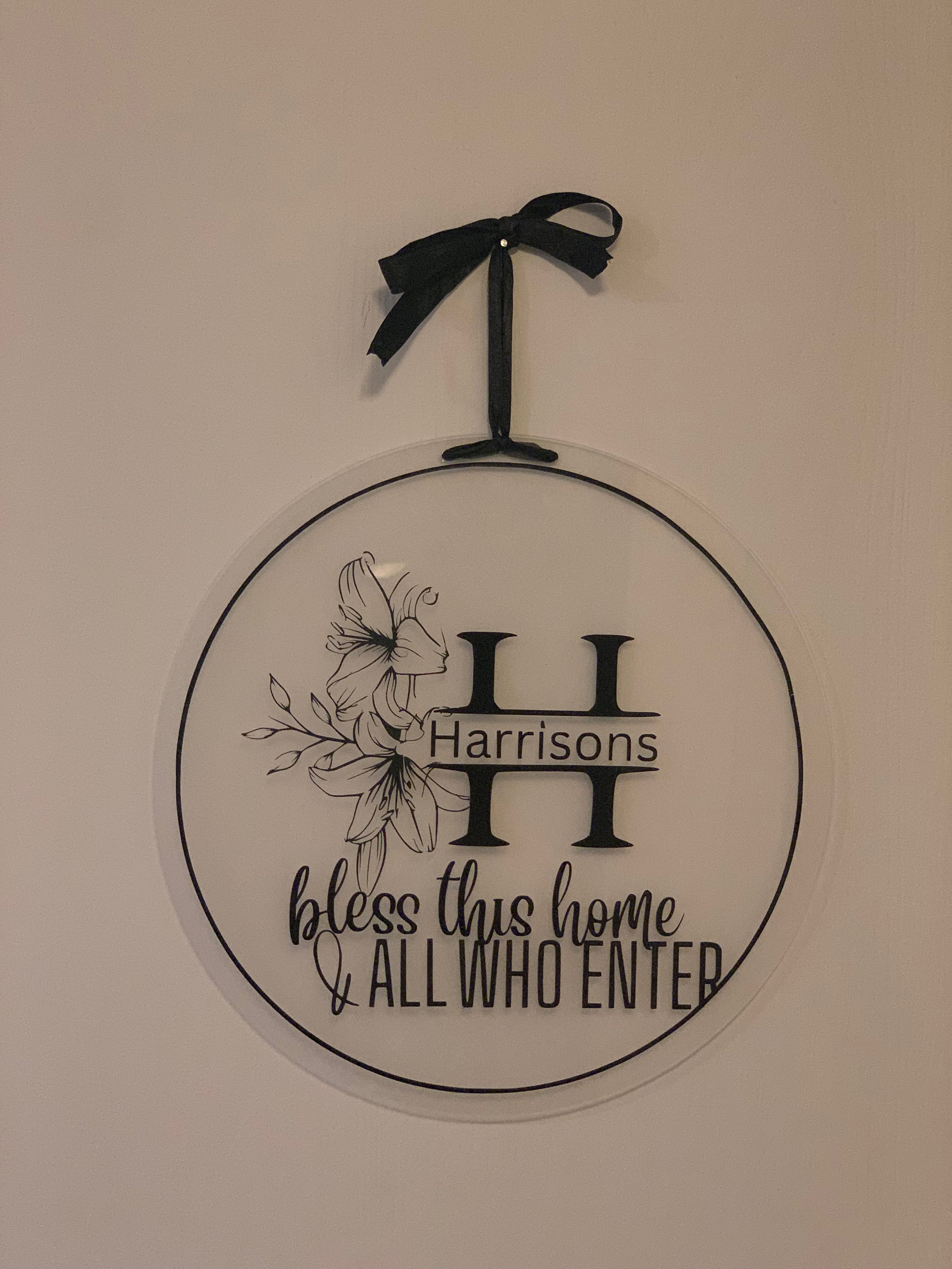 Personalized Acrylic Door Signs; Acrylic Front Door Sign; Personalized ...