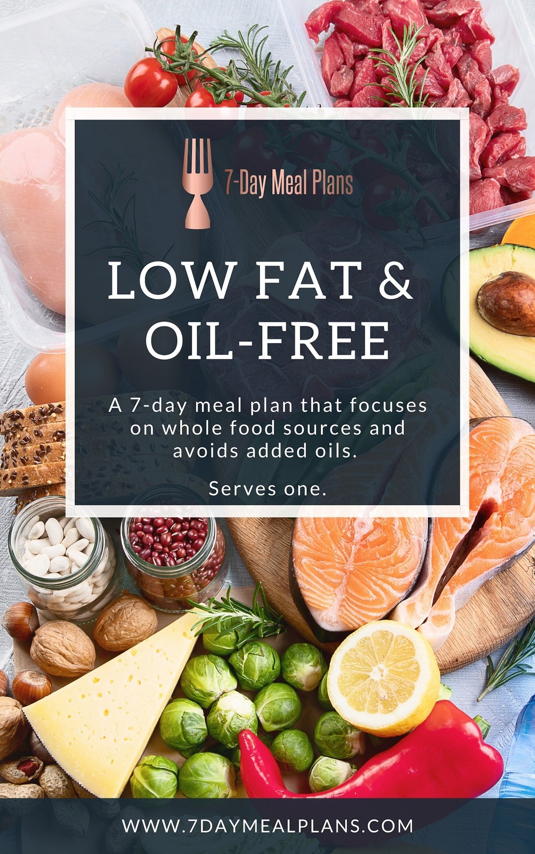 Low Fat & Oil Free: A 7-day Meal Plan That Serves One - Etsy