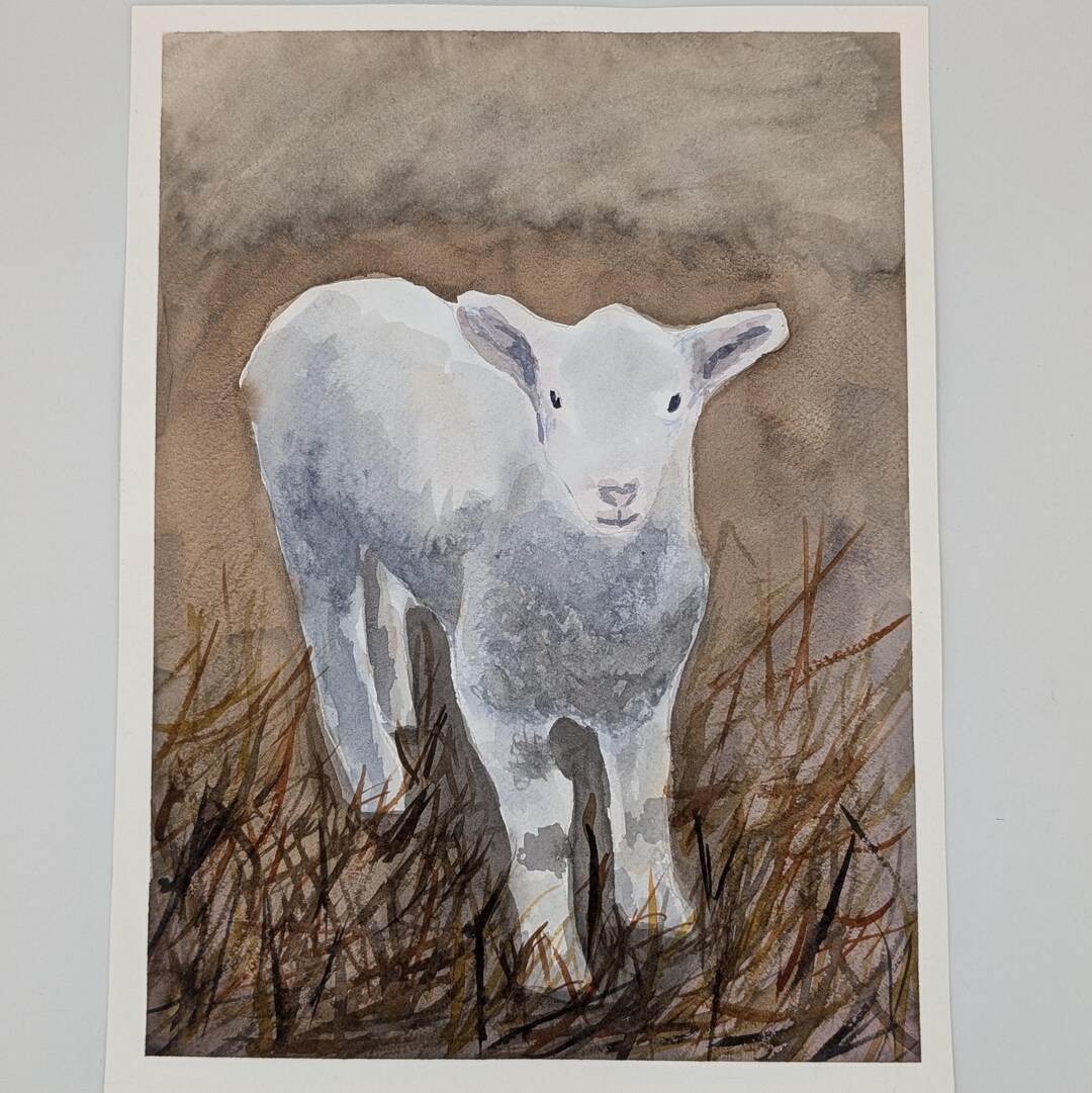 Little Lamb - Watercolour Art Print - Etsy