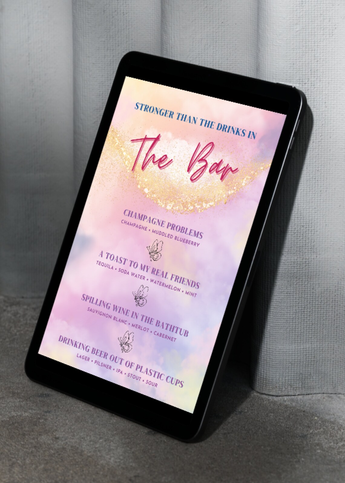 Taylor Swift Lover Theme Bar Menu Editable Template - Etsy