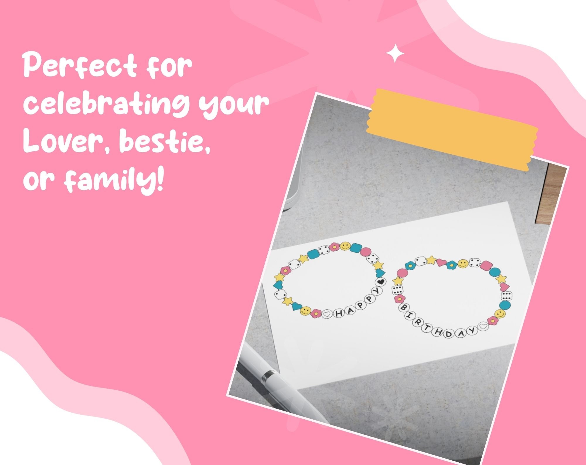 Printable Swiftie Birthday Card Taylor Eras Tour Friendship Bracelets ...