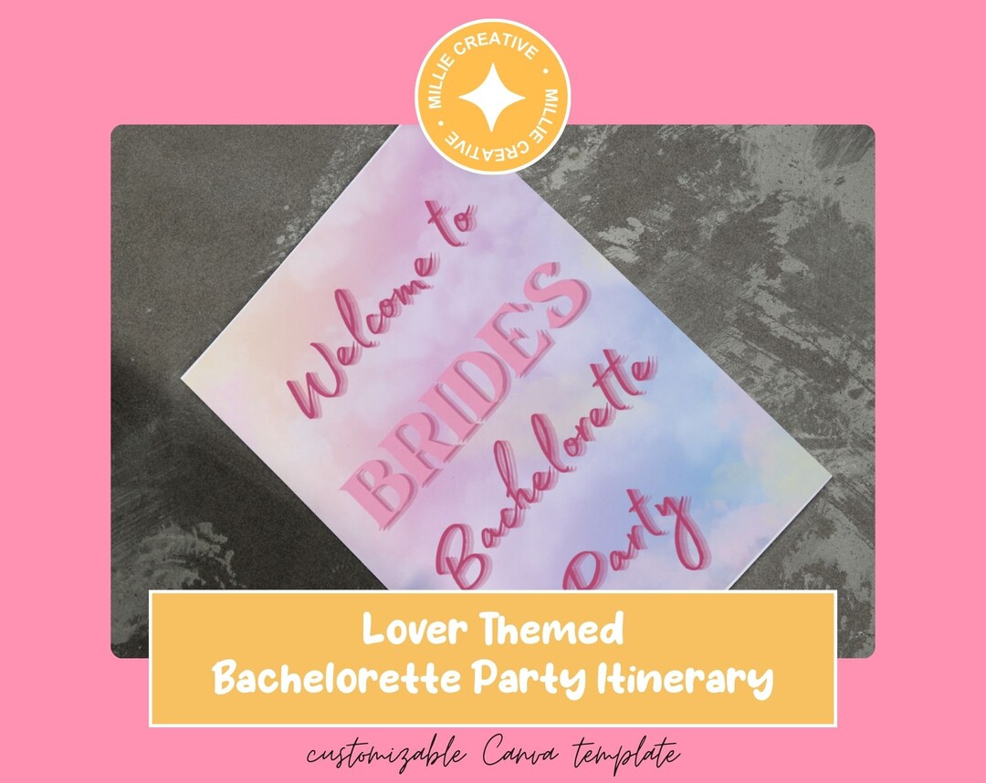 Customizable Lover Era Bachelorette Party Signs - Editable Template for ...