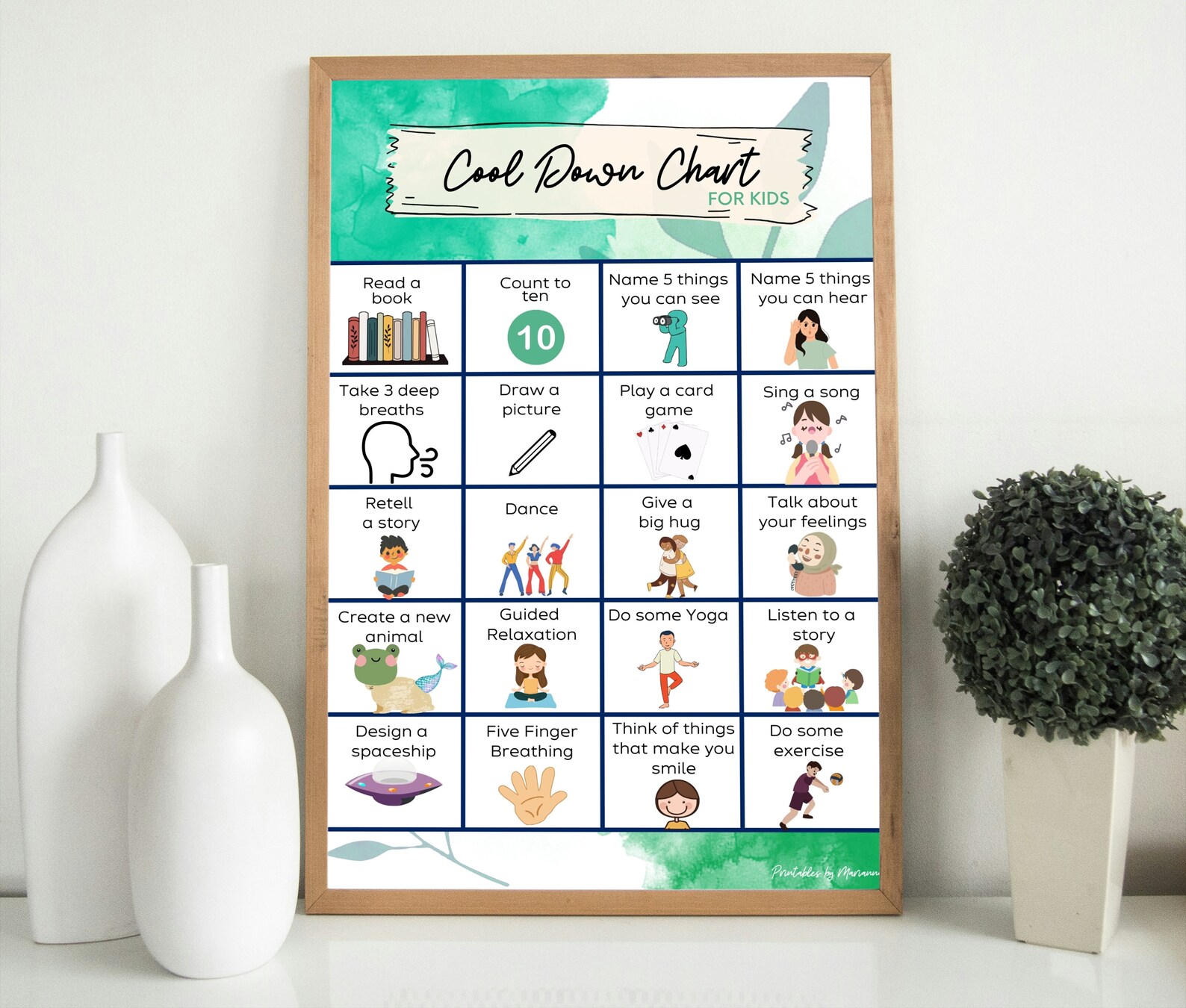 Calm Down Corner Activity Chart for Children Classroom Poster ...