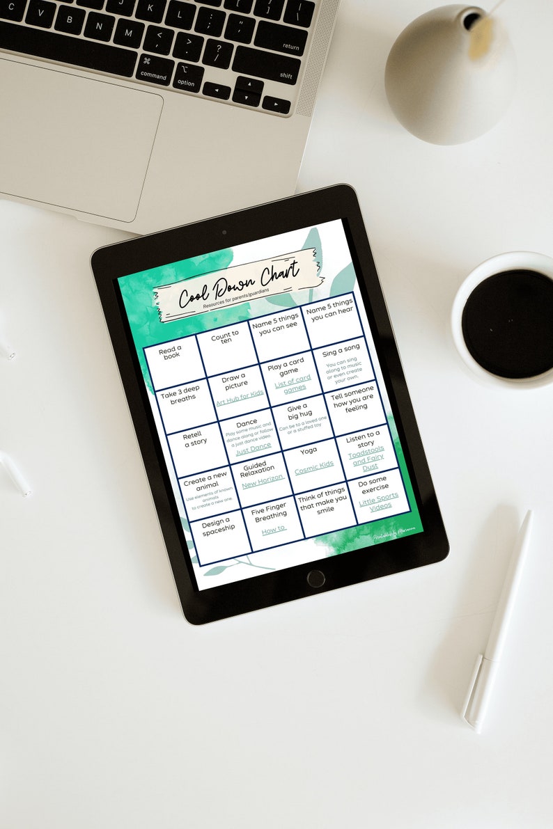 Cool Down Chart for Kids Ages 3 to 12 Calming Strategies With - Etsy