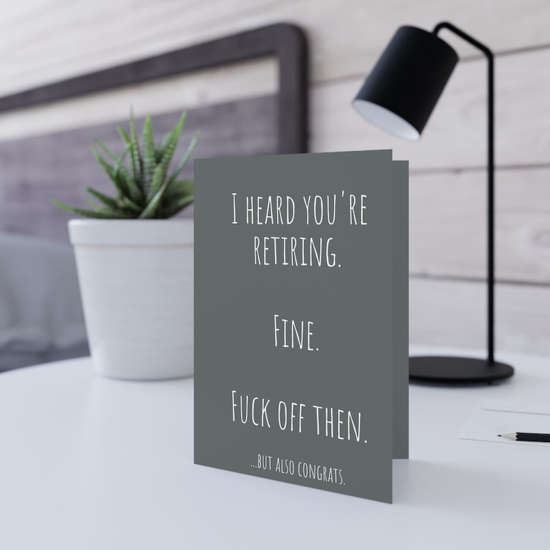 Funny Retirement Card for Coworker Sarcastic Greeting for Retirees ...