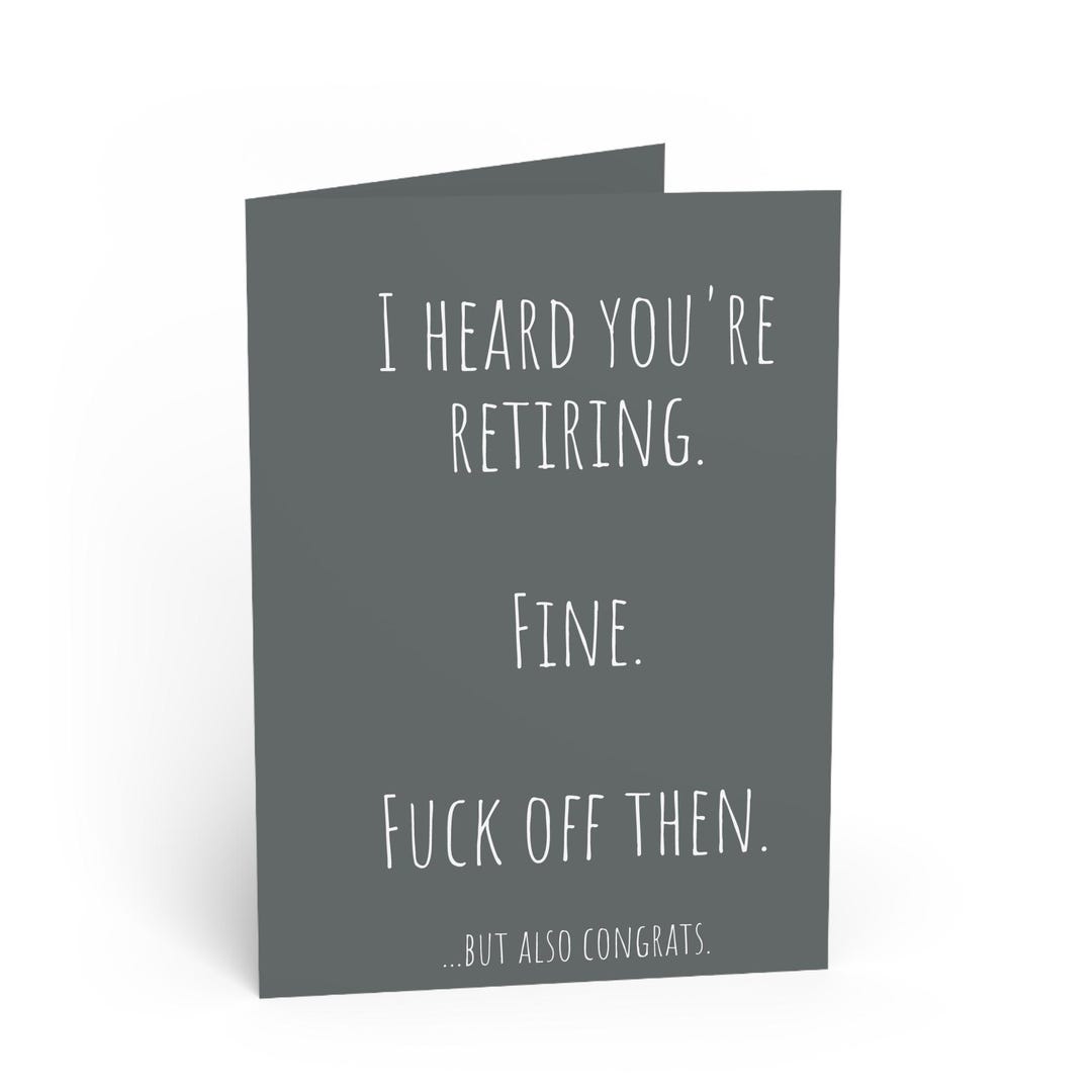 Funny Retirement Card: Sarcastic Farewell Greeting - Etsy