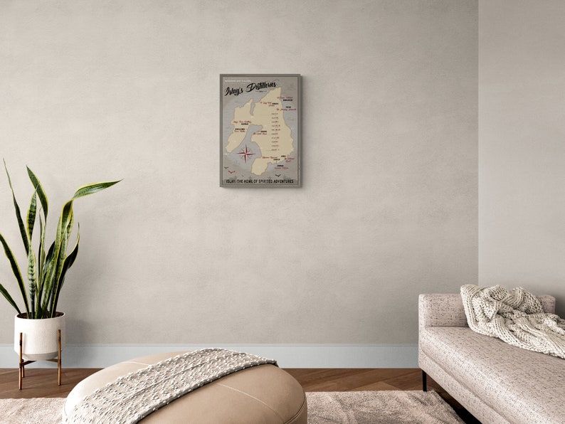 Islay Whisky Distillery Map Map of Islay Distilleries Poster - Etsy