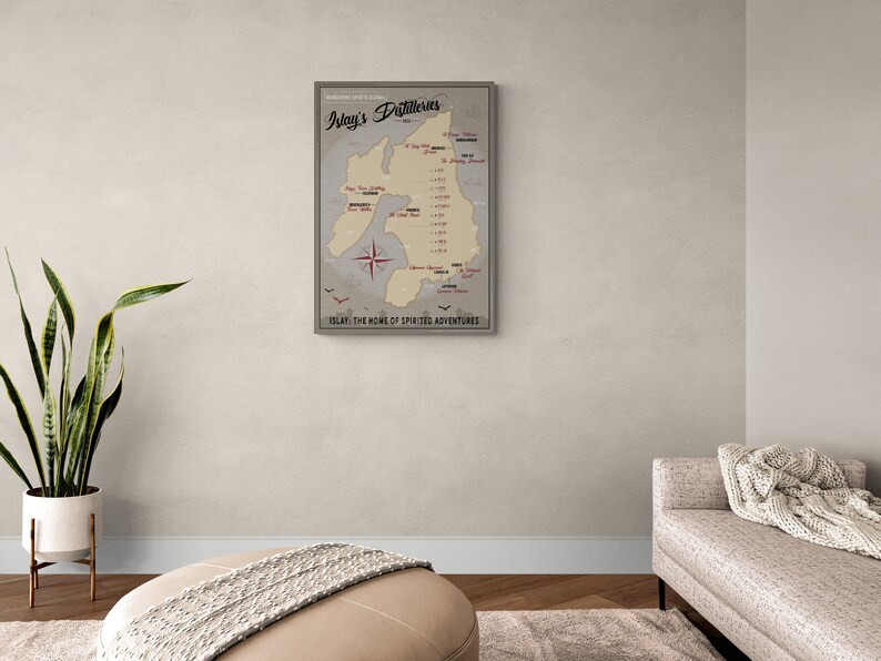 Islay Whisky Distillery Map Map of Islay Distilleries Poster - Etsy