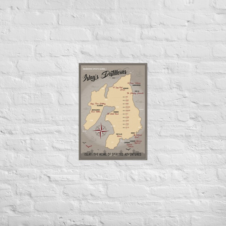 Islay Whisky Distillery Map Map of Islay Distilleries Poster Islay ...