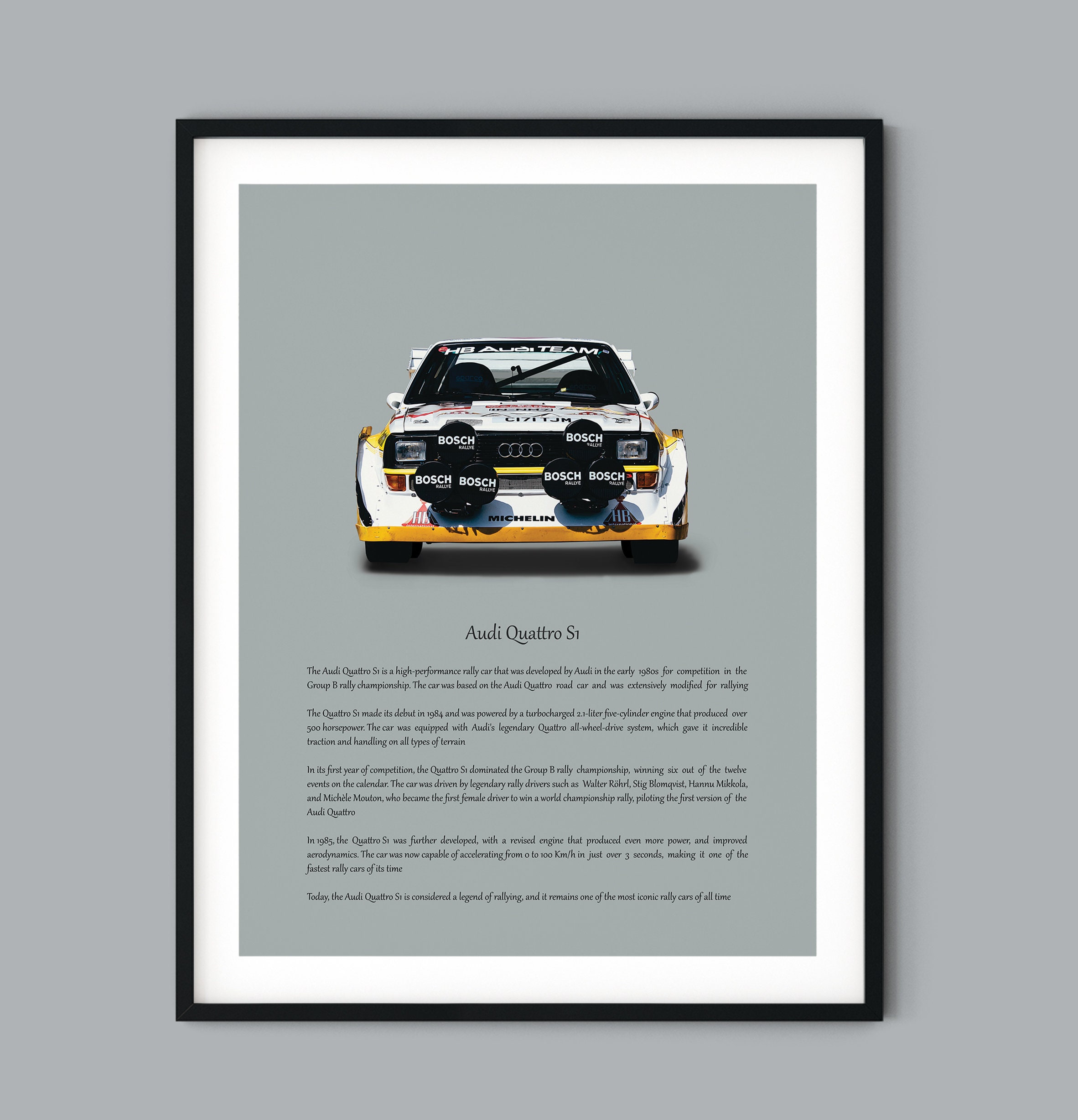 Audi Quattro S1 Classic Rally Car Poster to Download and Print - Etsy